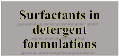 Industries Detergents Surfactants In Detergents