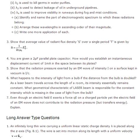 Important Questions For Class 12 Physics Chapter 8 Electromagnetic Waves