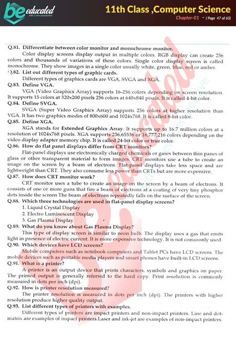 Cahpter 1 Computer Science ICS Part 1 Notes Inter Part 1 Notes