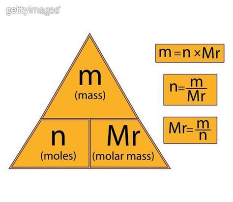 Diagram Of The Mole Formula Triangle 이미지 1848144632 게티이미지뱅크