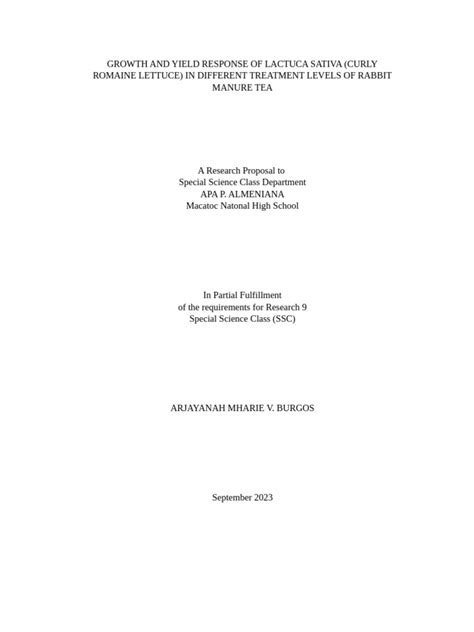 Growth And Yield Response Of Lactuca Sativa Pdf Lettuce Fertilizer