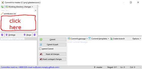 Commit Form Should Have A Selection Whenever Possible · Issue 4826 · Gitextensions