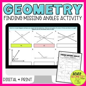 Finding Missing Angles Digital Activity For Google Angle Relationships