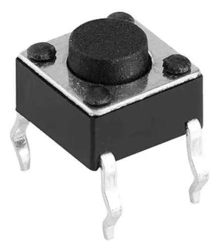 100 Pçs Micro Chave Push Button 4 Pinos Dip Protoboard 6x6x5 Mercadolivre