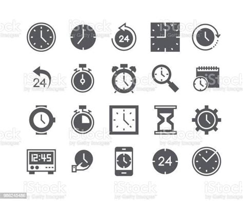 타이머 속도 알람 복원 시간 관리 일정 Smartwatch 같은 아이콘을 포함 하는 간단한 평면 고품질 벡터 아이콘 세트 모래 시계 등 48 X 48 픽셀 완벽 한입니다