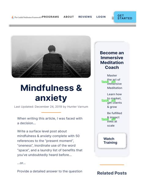 how mindfulness reduces anxiety guided meditation framework® pdf