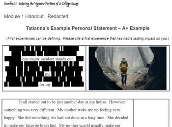 Writing A Winning College Essay Module Isolating The Vignette