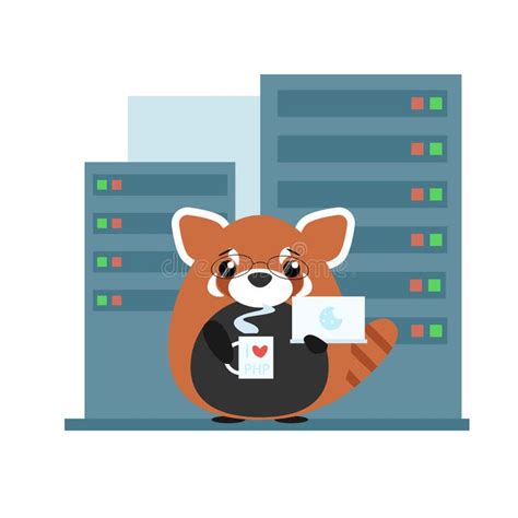 Anthropomorphic Red Panda Programmer Stock Illustrations 10 Anthropomorphic Red Panda
