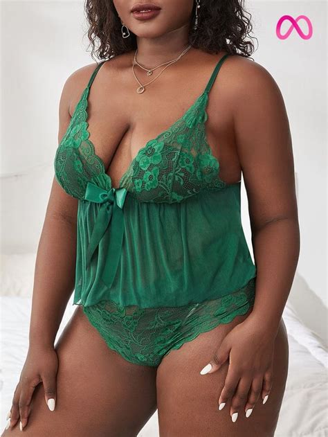Plus Size Bow Lace Cami Set Cami Set Lace Cami Lace Fashion