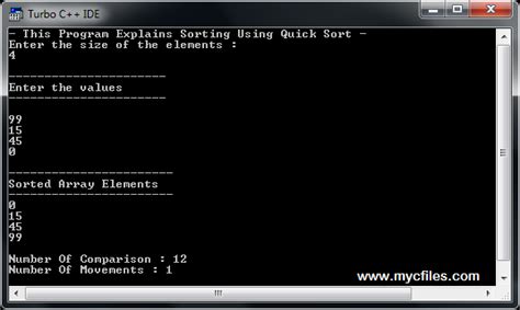 c program for quick sort ~ my c files