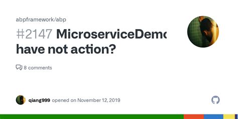 MicroserviceDemo Have Not Action Issue Abpframework Abp GitHub