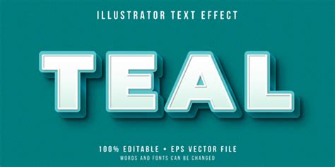 Teal Editable Font Effect Text Illustration Vector Free Download