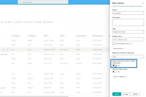 sharepoint column validation in two ways