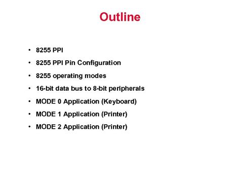 Microprocessors 8255 Ppi Programmable Peripheral Interface Outline