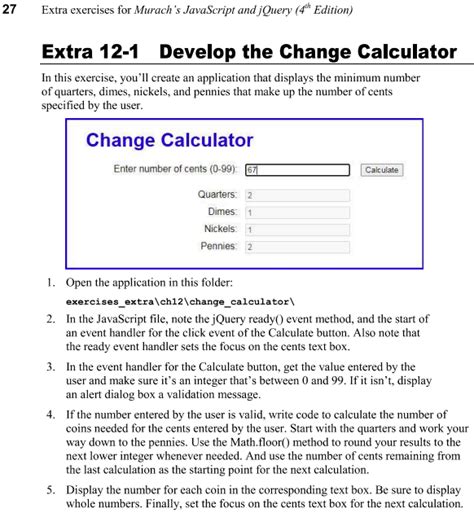 Solved Extra Exercises For Murach S JavaScript And JQuery Chegg