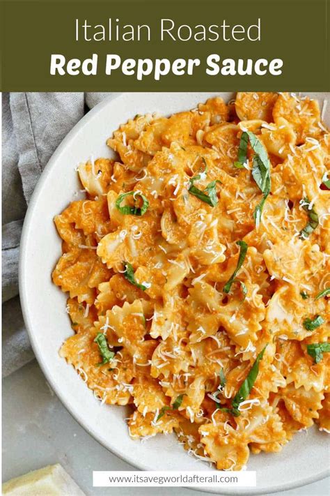 Italian Roasted Red Pepper Sauce Recipe Roasted Red Pepper Pasta Red Pepper Pasta Sauce