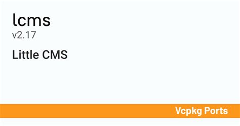 Lcms V217 Vcpkg Ports