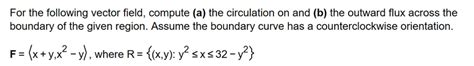 solved for the following vector field compute a the