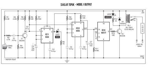 SKEMA RANGKAIAN LAMPU SAKLAR TEPUK ILMU ELEKTRONIKA