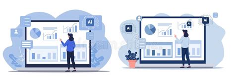 ai powered data analytics and business intelligence stock vector