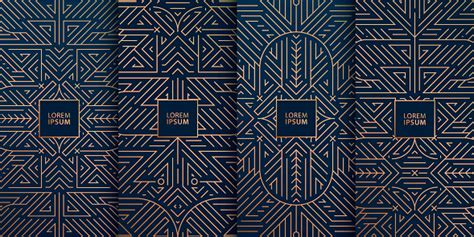 텍스트를위한 공간 추상적 인 아르 데코 기하학적 프레임 고급 패키지 템플릿을위한 트렌디 한 빈티지 라인 스타일의 모노그램 디자인의 벡터 세트 결혼식 초대장 표지 카드 인쇄