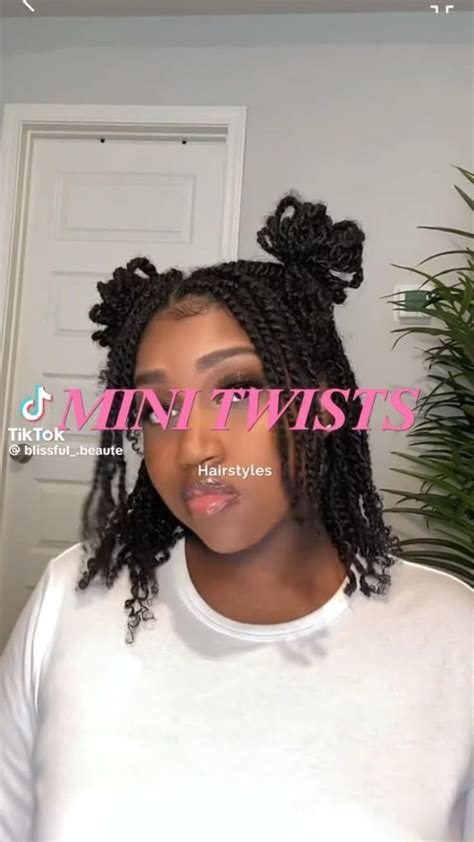 How To Style Mini Twists Short Hair Twist Styles Mini Twists Natural Hair Kinky Twists