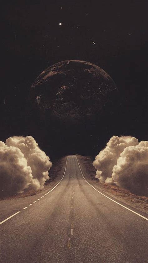 Clever Moon And Road Wallpaper WallpapersOK