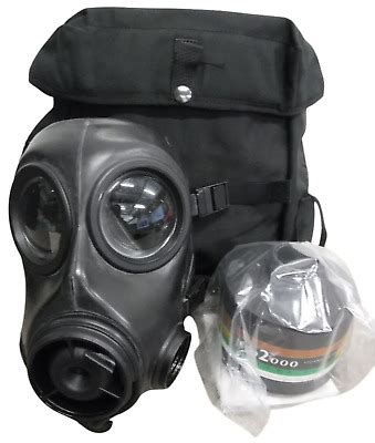 Avon Fm12 Gas Mask Respirator Size 1 2 3 Black Haversack And Filter