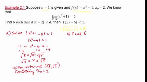 Section 2 3 Part C F2014 Precise Definition Of A Limit Youtube