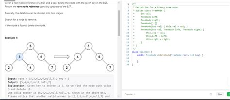 solved given a root node reference of a bst and a key
