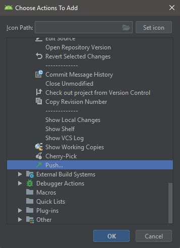 How To Display Push Button Of Git On Android Studio Toolbar Stack Overflow