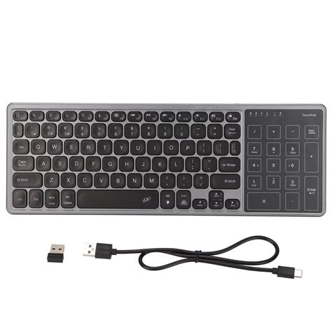 Wireless Keyboard Numeric Touchpad Ghz Wireless Portable RGB Backlit Plug And Play Portable