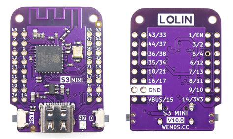 LOLIN S3 Mini บอรดขนาดจวทใช ESP32 S3 ตาม form factor ของ Wemos D1 Mini CNX Software