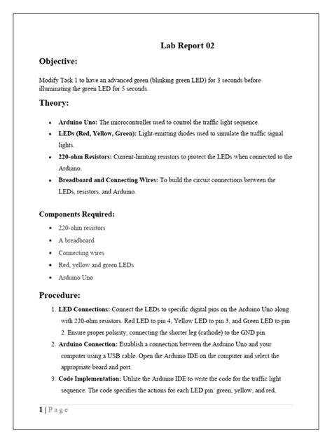 Precion Lab 2 Pdf Arduino Light Emitting Diode