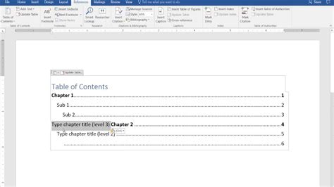 how to create a manual table of contents in word inside microsoft word