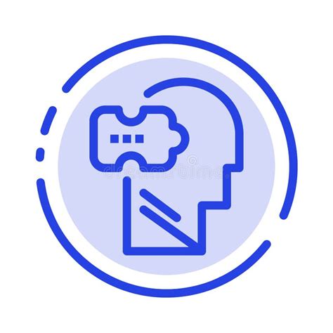 Logic Mind Problem Solving Blue Dotted Line Line Icon Stock Vector