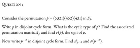 Solved Questioni Consider The Permutation P