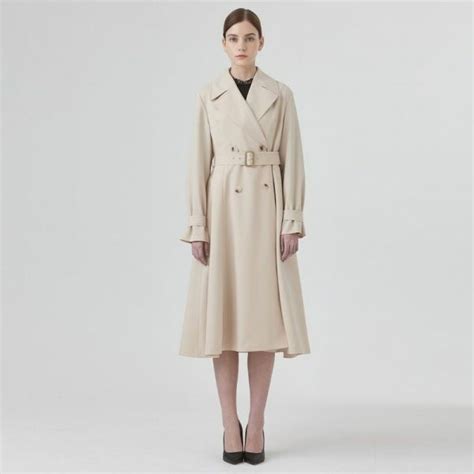 케네스레이디더블버튼 클래식 플레어 트렌치코트 Ewtcmb0200 티몬