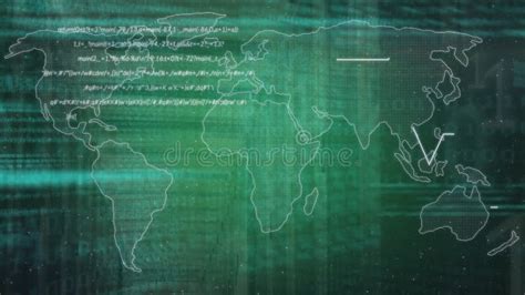Animation Of Layers Of Processing Data Over World Map On Green Background Stock Video Video Of