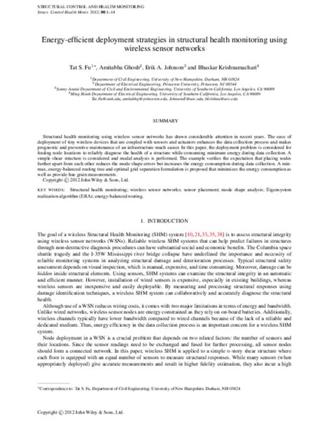 pdf energy efficient deployment strategies in structural health