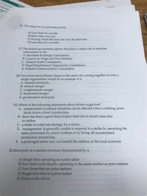 Solved Mark One Letter Answer For Each One Of The Following Chegg Com