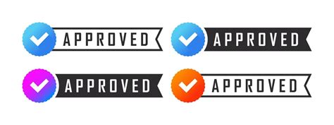 Approved Check Mark Icons Confirmation Badges Verification Checkbox Icons Vector Illustration