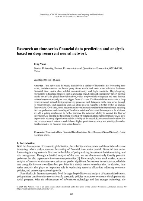 Pdf Research On Time Series Financial Data Prediction And Analysis Based On Deep Recurrent