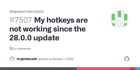 My Hotkeys Are Not Working Since The 2800 Update · Issue 7507