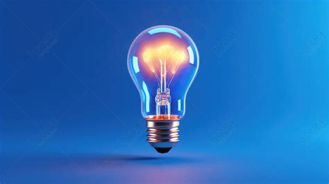 놀라운 3d 렌더링 눈에 띄는 파란색 배경에 빛나는 조명 전구 비추다 배경 에너지 배경 아이디어 배경 이미지 Hd