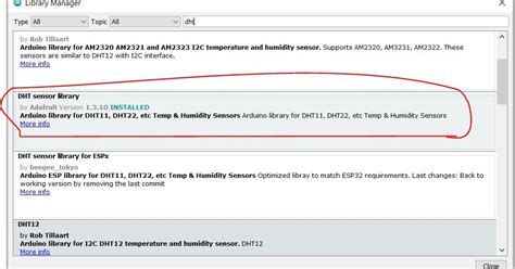 esp 32 sensor temperature and humidity dht with lcd 12c arduino ide