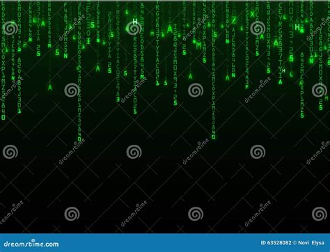 Technology Binary Background Binary On Green Background Stock Vector