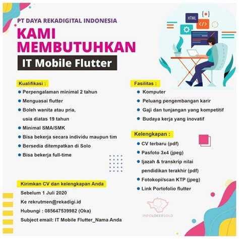 Lowongan Kerja It Mobile Flutter Di Solo Info Loker Solo