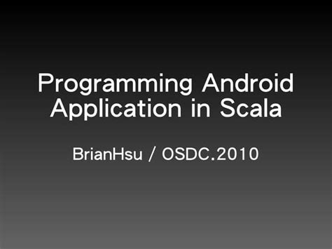 Programming Android Application In Scala Pdf Programming Languages