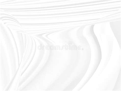 Beauty Soft Line Fabric White And Silver Abstract Smooth Curve Shape